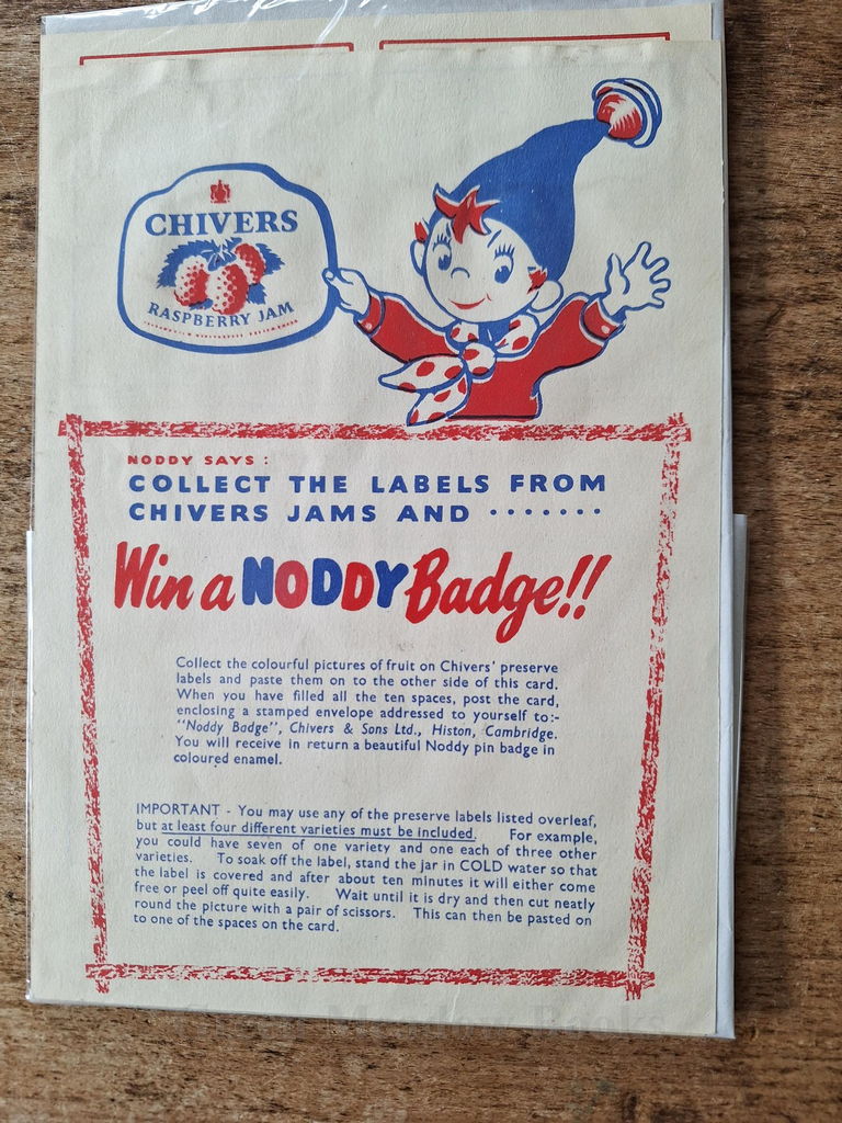 DOUBLE SIDED LEAFLET FOR CHIVERS JAMS! WIN A NODDY BADGE! HAS TWO ...